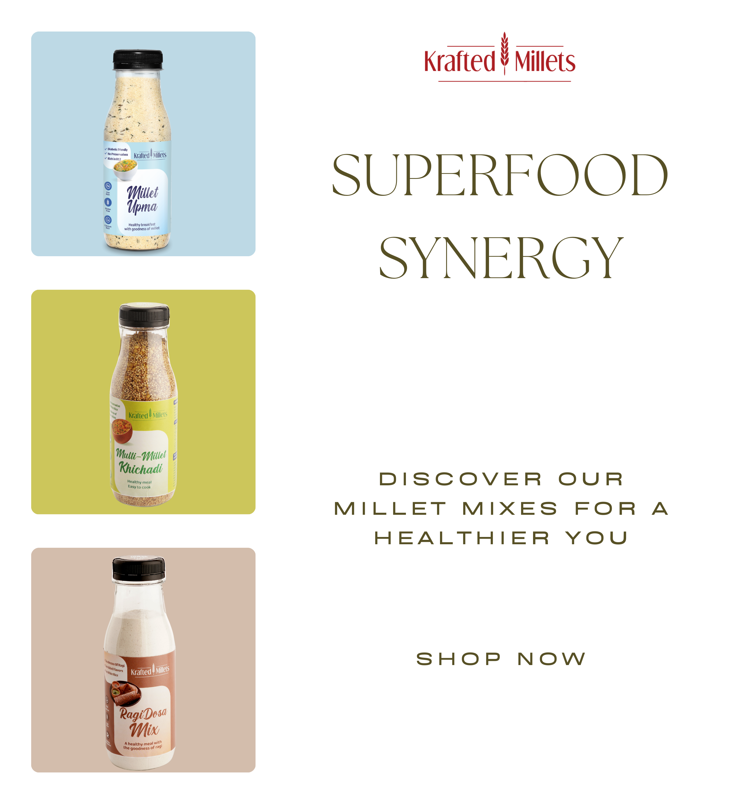 Krafted Millets - Ragi,Bajra,jowar,Kodo Millet